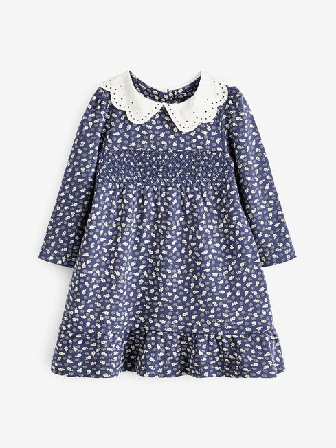 Buy JoJo Maman Bébé Girls' Woodland Floral Smocked Dress With Broderie ...