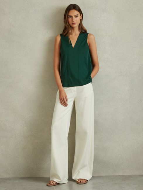 Reiss Mira V-Neck Shell Top | REISS USA