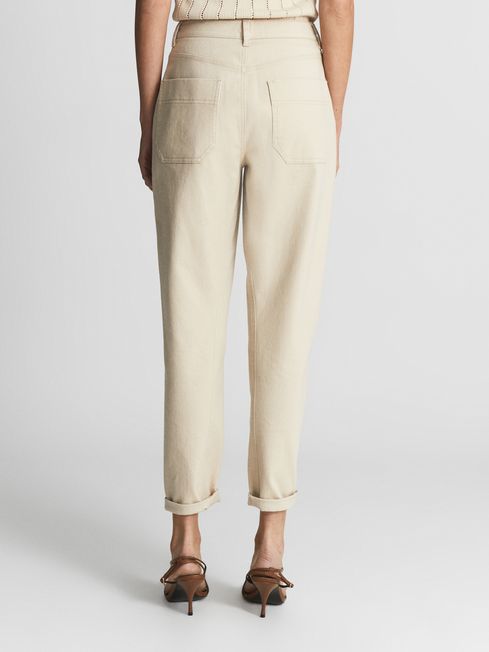 Reiss Erin Cotton Tapered Trousers | REISS USA