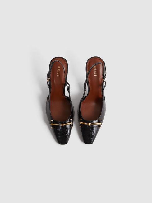 Reiss Dulcie Leather Slingback Heels | REISS USA