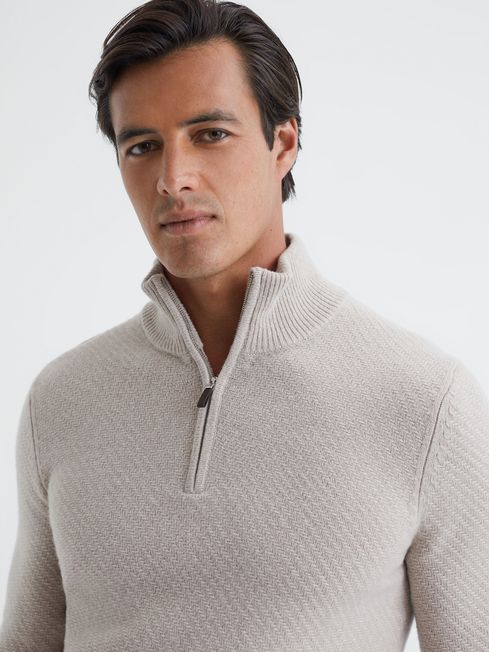 Reiss Tempo Slim Fit Knitted Half-Zip Funnel Neck Jumper | REISS USA