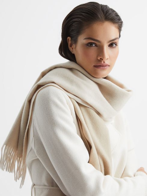 Reiss Picton Woven Cashmere Blend Scarf | REISS USA