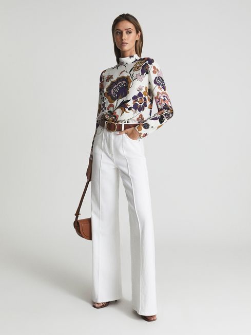 Reiss Annie Retro Print Blouse | REISS USA