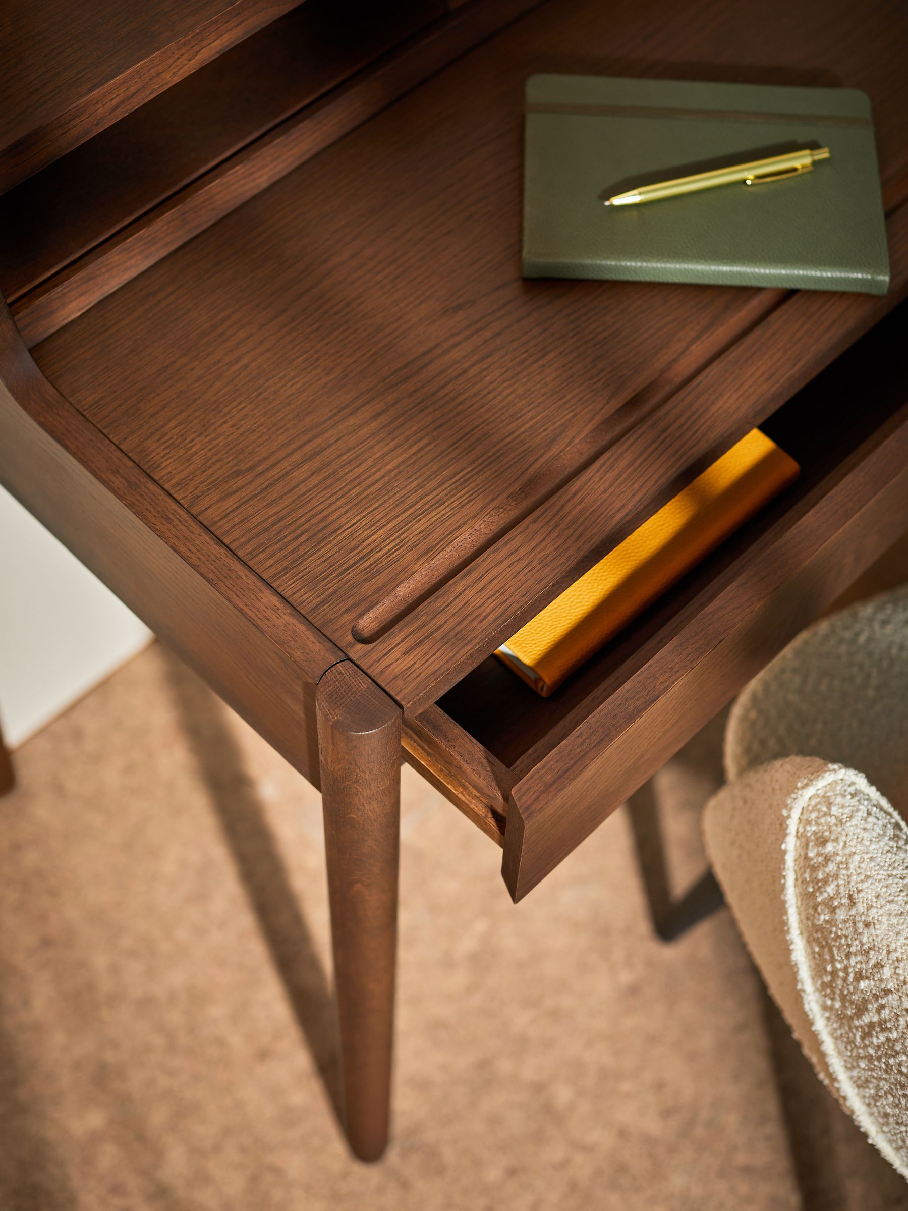 Buy Leonie Compact Office Desk in Dark Oak from the Made online shop