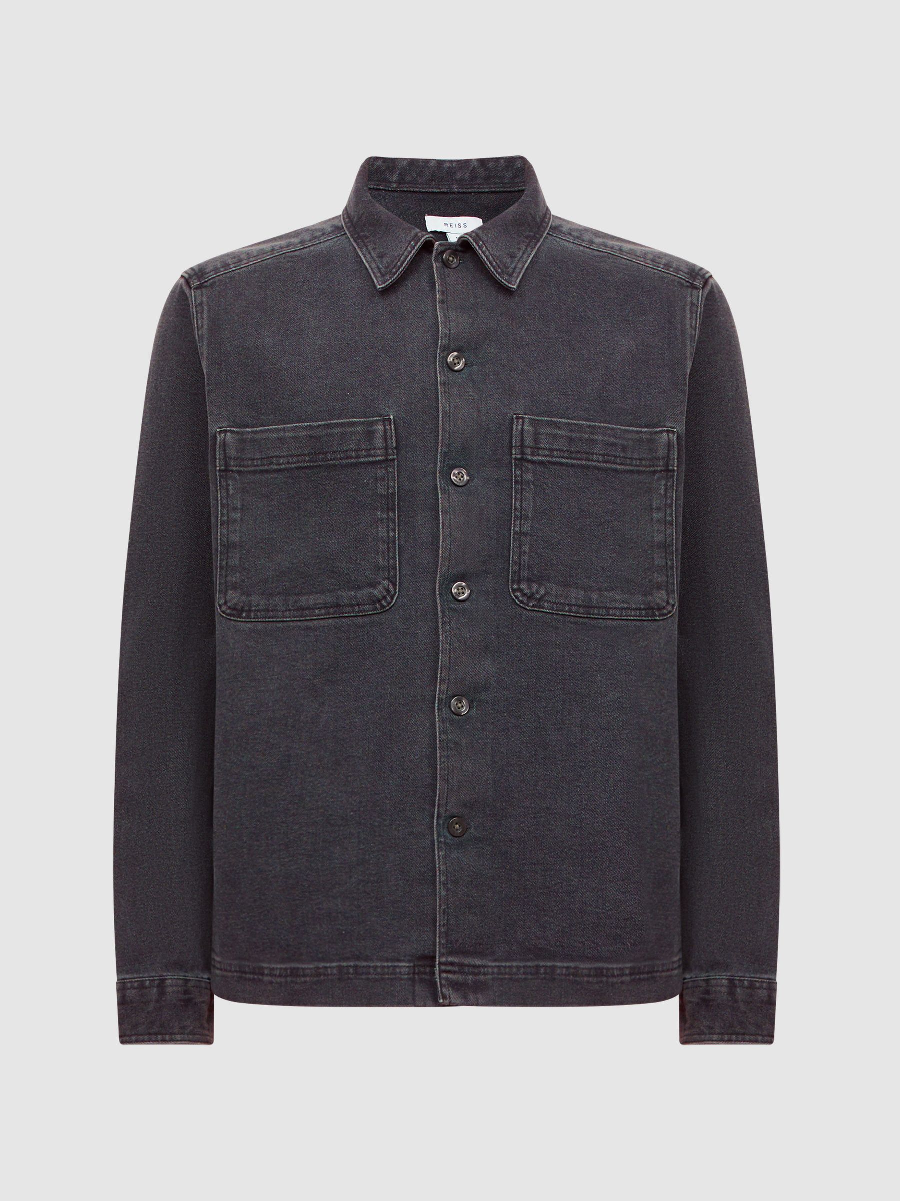 Reiss Tempo Long Sleeve Denim Overshirt | REISS USA
