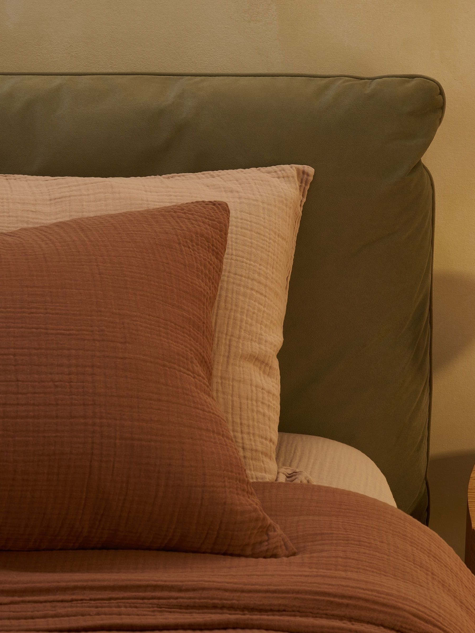 Buy Harlow Bed Bed Frame in Sage Green from the Made online shop