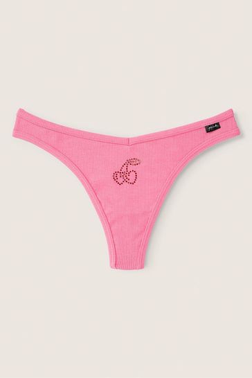 Buy Victoria's Secret PINK Cotton Thong Knickers from the Victoria's ...