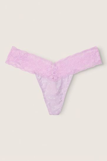 Buy Victoria's Secret PINK Lace Trim Thong Knickers from the Victoria's ...