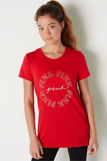 Buy Victoria's Secret PINK Logo Short Sleeve T-Shirt from the Victoria ...
