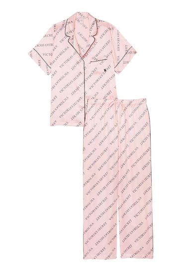 Victoria's Secret Short Sleeve Satin Long Pyjamas | Victoria's Secret ...