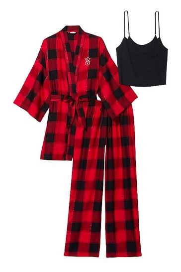 Buy Victoria's Secret Flannel 3 Piece Pyjama Set from the Victoria's ...