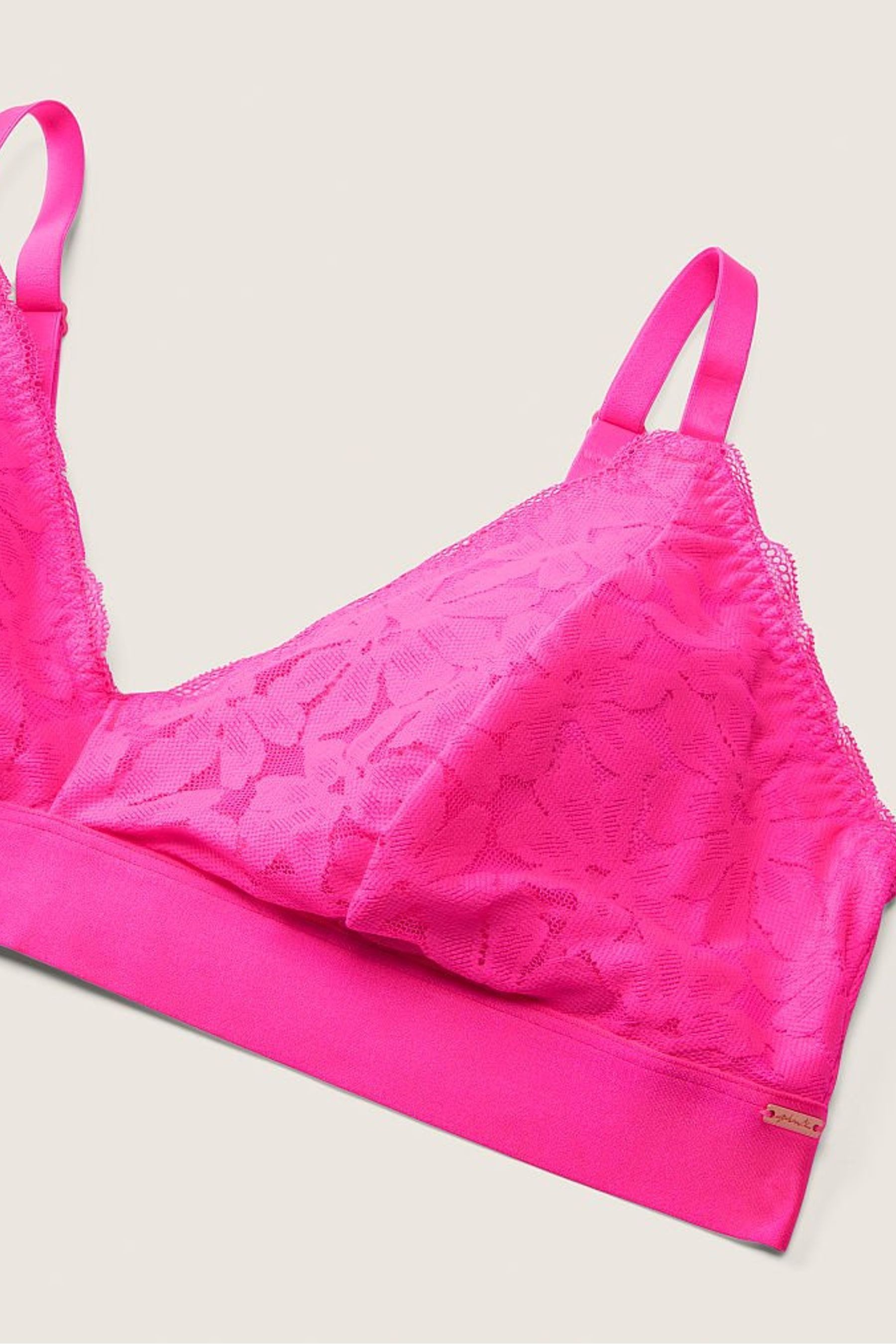 Buy Victorias Secret Pink Lace Unlined Triangle Bralette From The