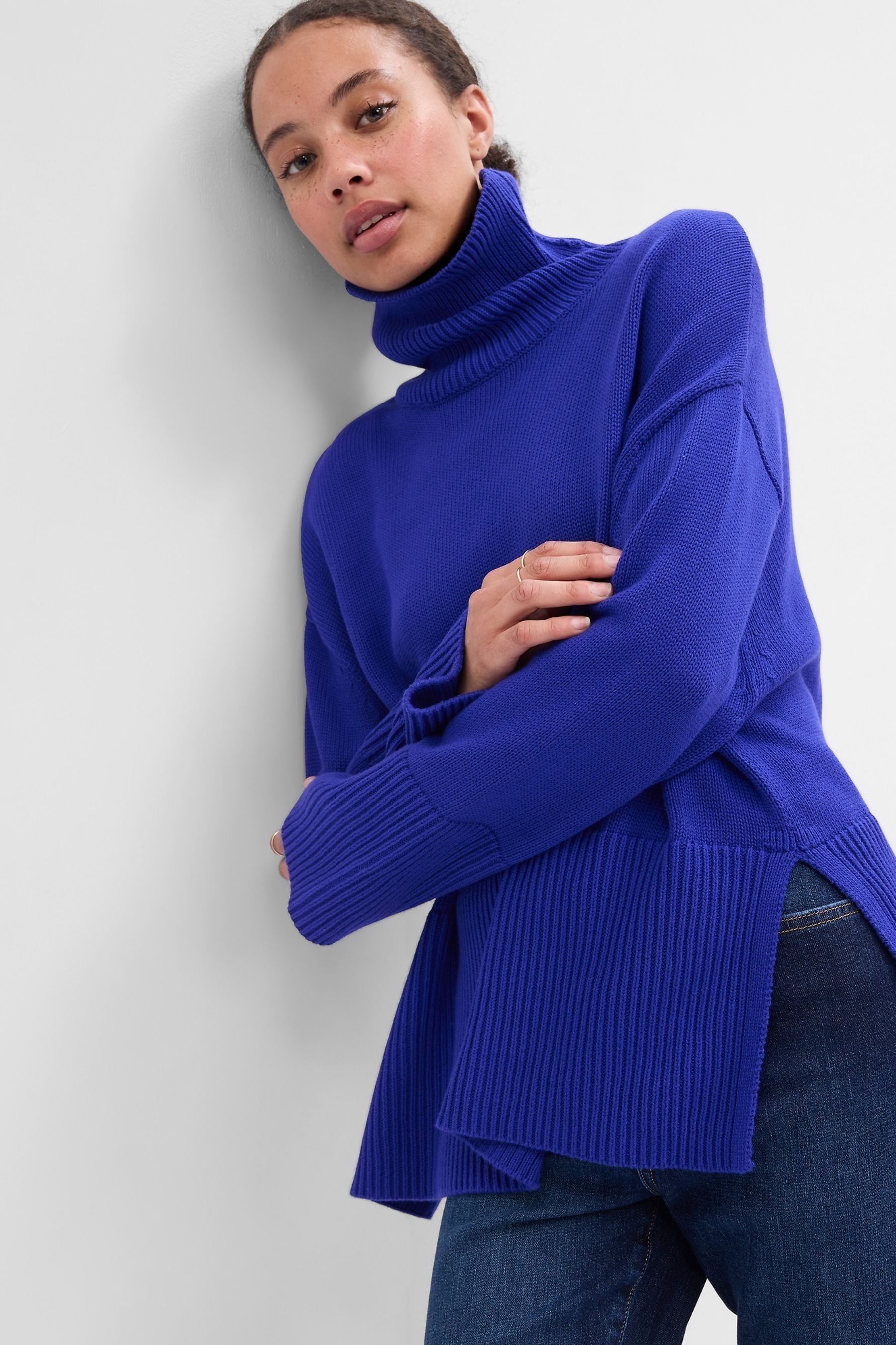 Buy Gap Relaxed Turtle Neck Tunic Jumper from the Gap online shop