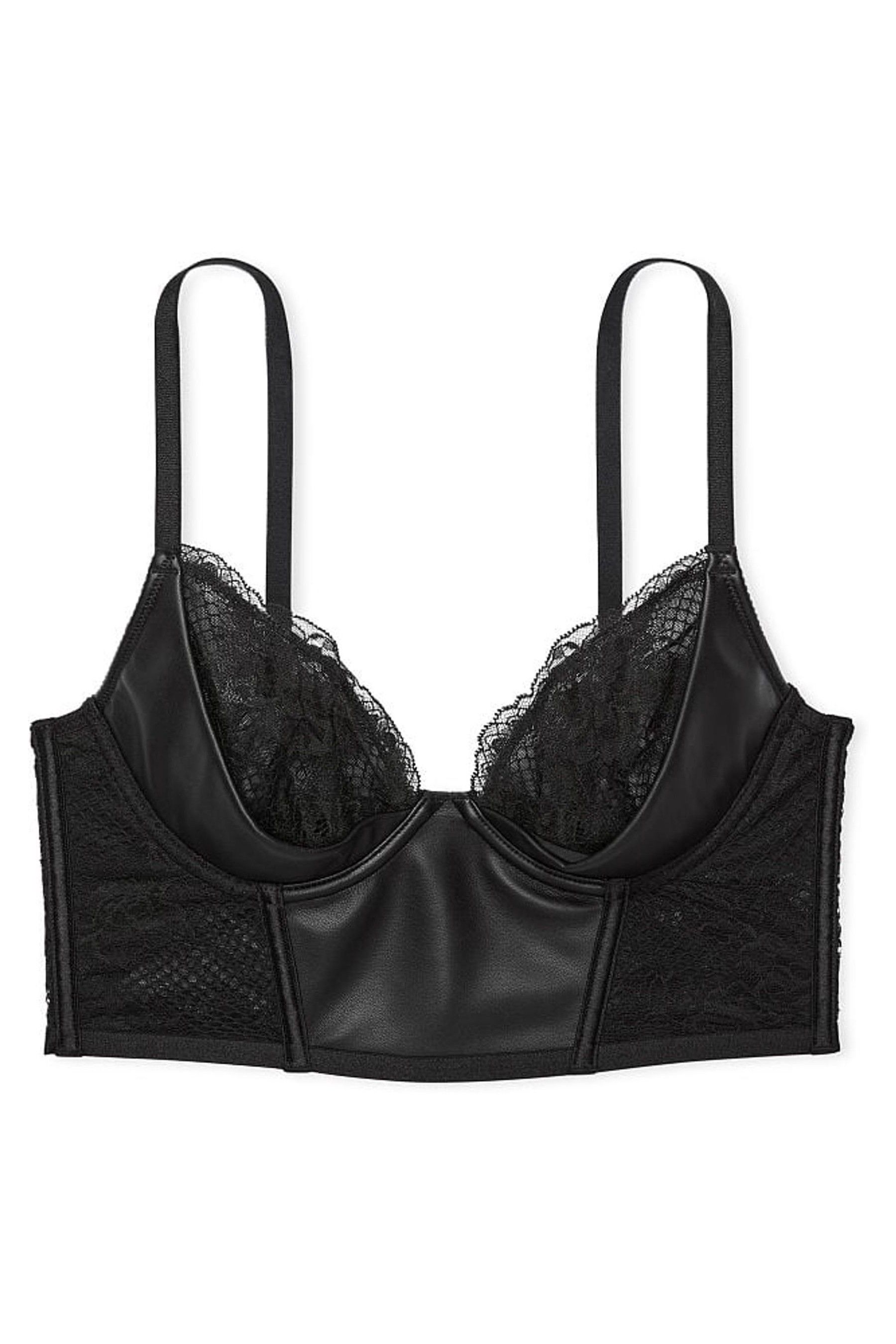 Victoria's Secret Faux Leather Fishnet Quarter Cup Bra Top | Victoria's ...