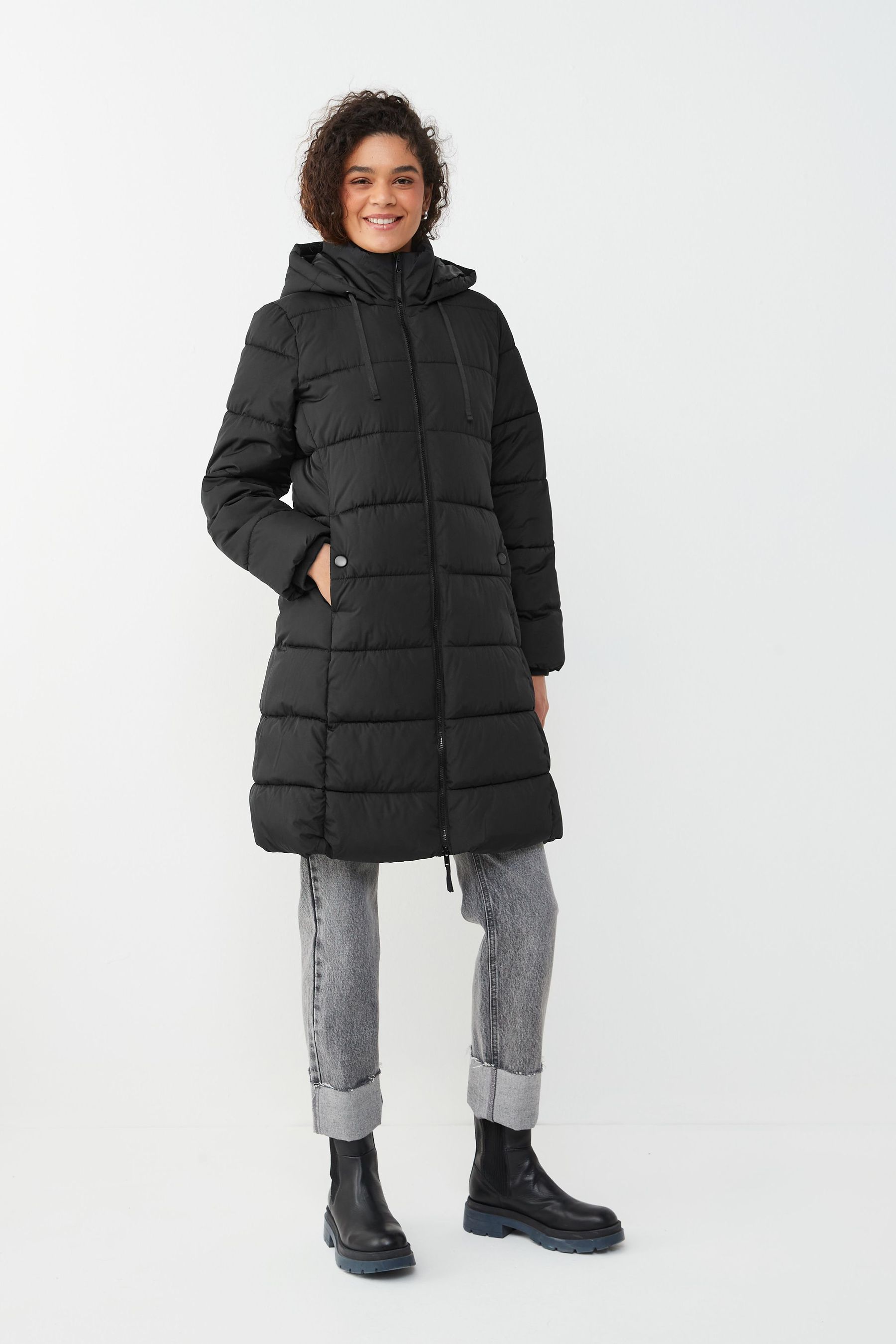 Buy Black Long Puffer Coat from the Gap online shop