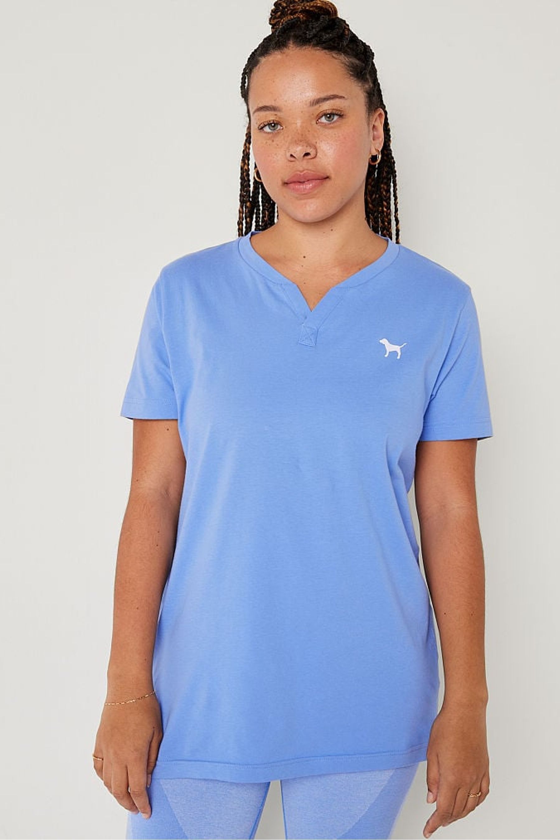 Buy Victoria's Secret PINK V Neck Short Sleeve T-Shirt from the ...