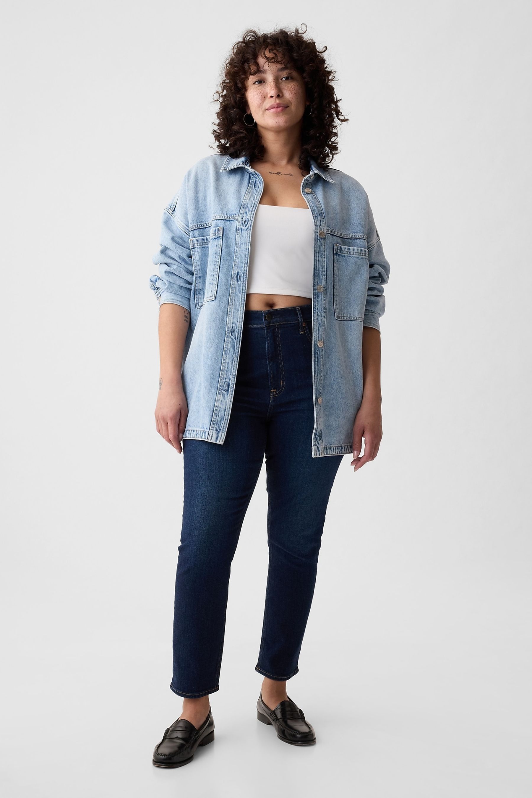Buy Dark Wash Blue Vintage Slim Stretch High Waisted Jeans from the Gap ...