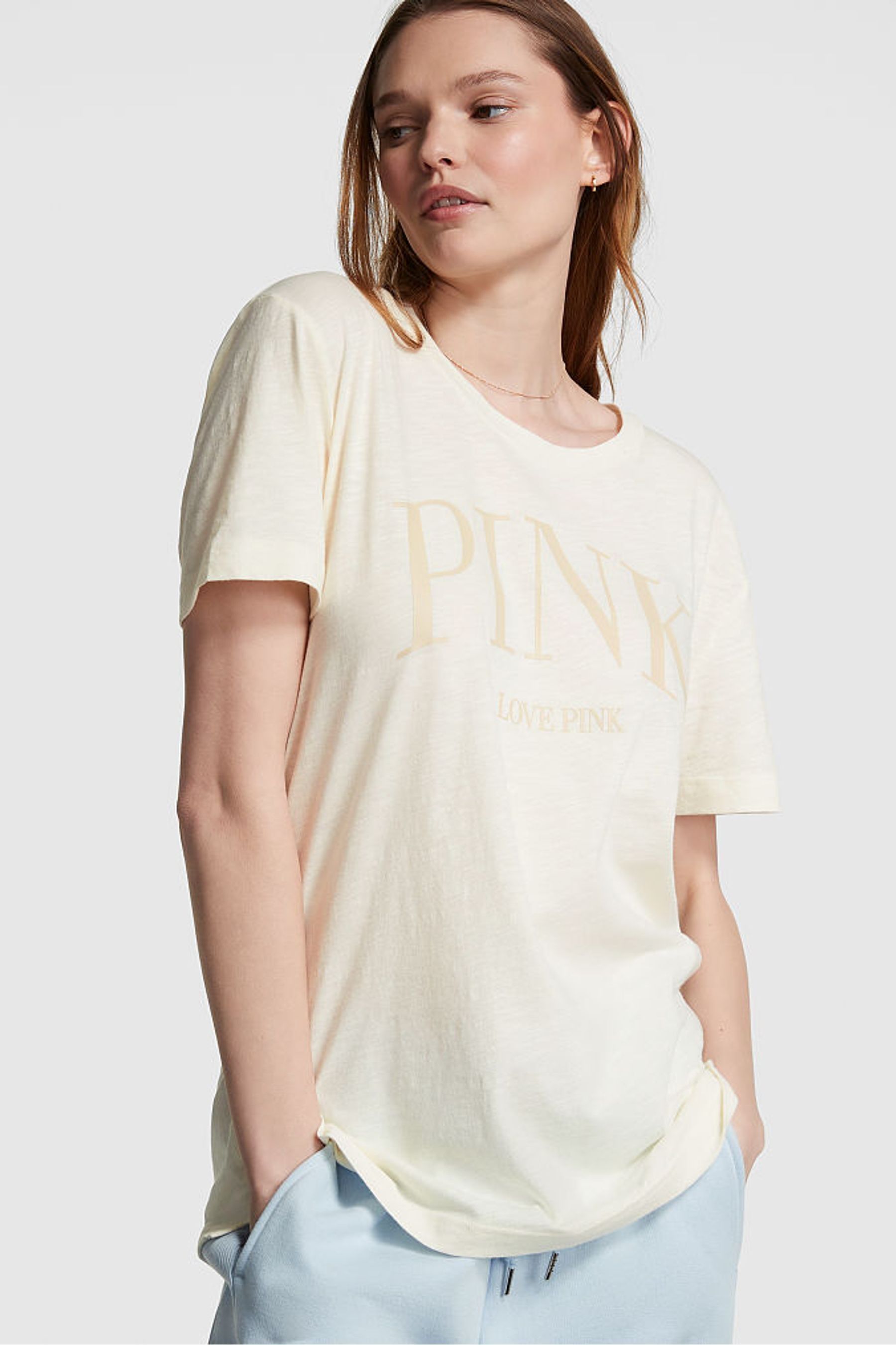 Buy Victoria's Secret PINK Short Sleeve Slub T-Shirt from the Victoria ...