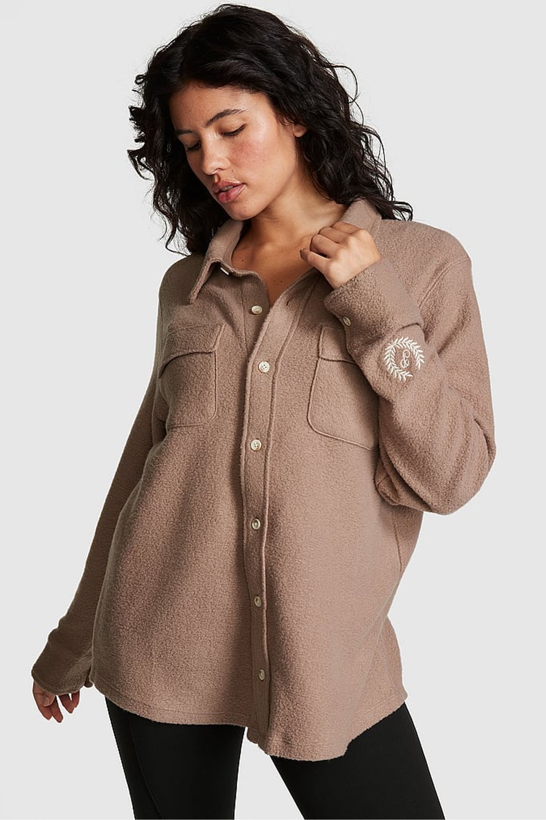 Victoria's Secret PINK Reverse Fleece Shacket | Victoria's Secret Ireland