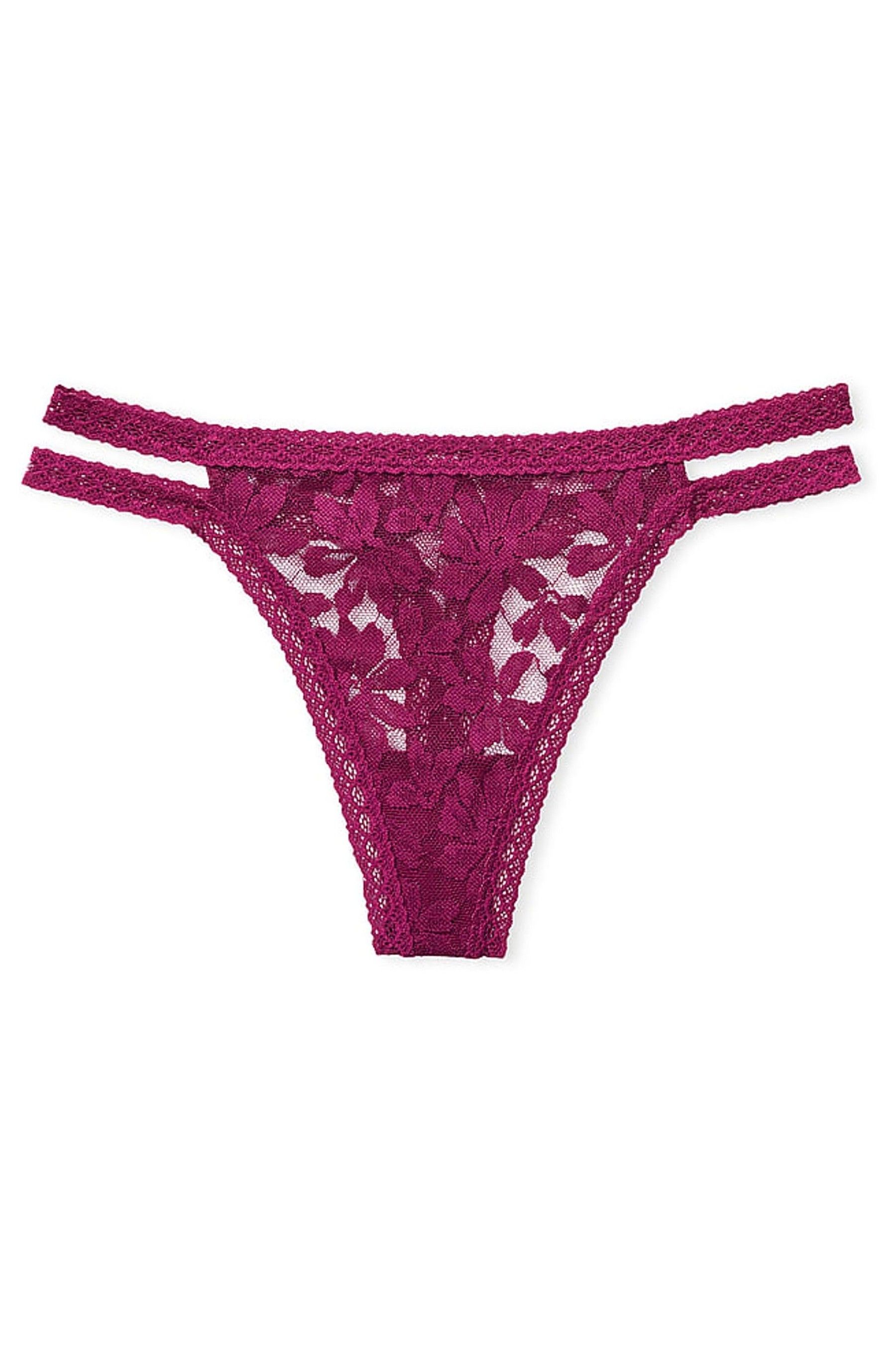 Buy Victorias Secret Pink Lace Strappy Thong Knickers From The