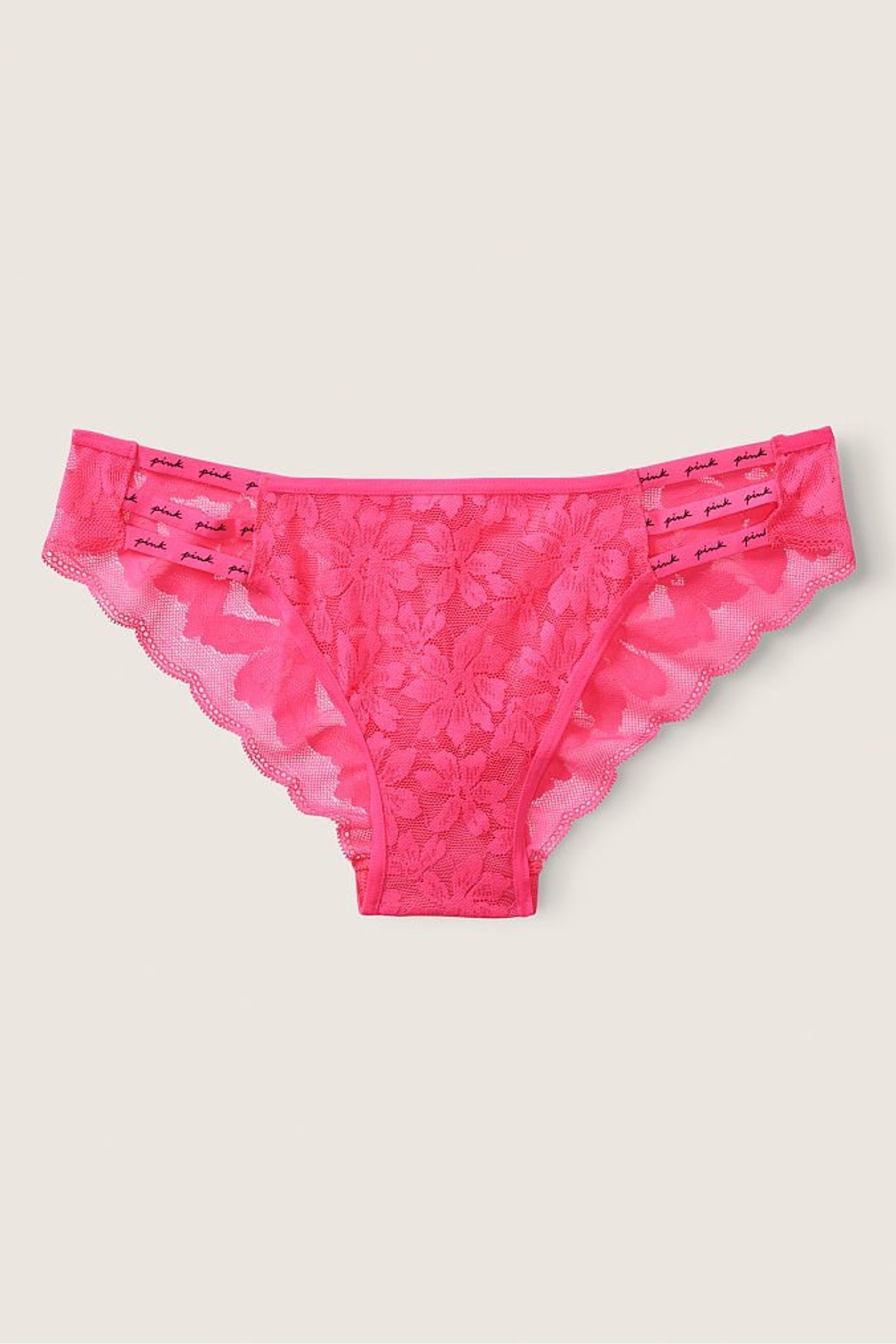 Buy Victoria's Secret PINK Strappy Lace Logo Cheeky Knickers from the ...
