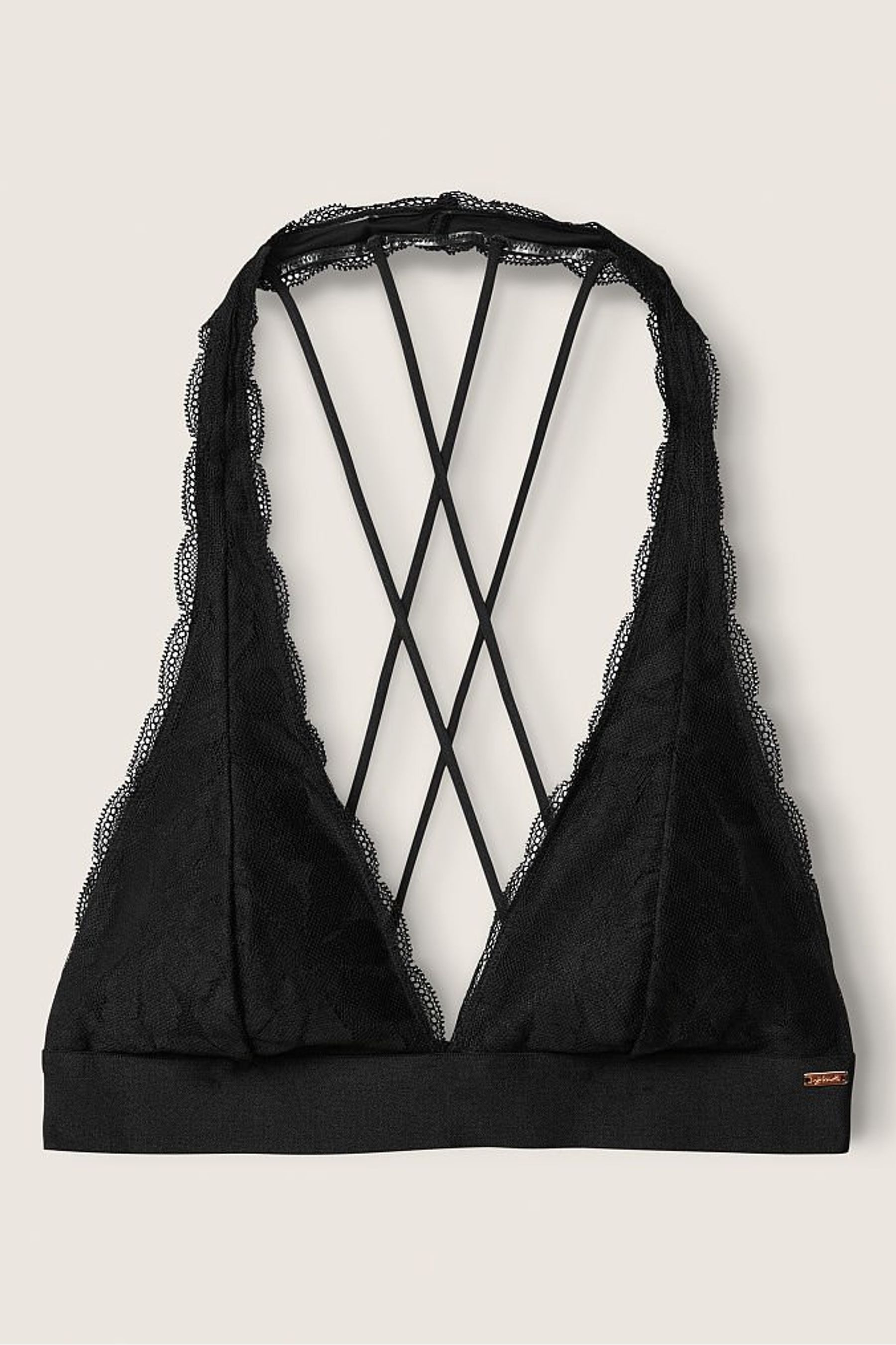 Buy Victoria's Secret PINK Lace Strappy Back Halterneck Bralette from ...