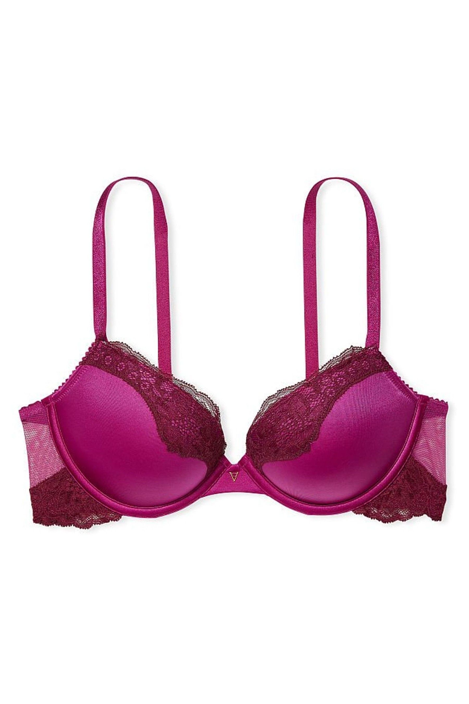 Buy Victoria's Secret Lace Trim Plunge Push Up Bra from the Victoria's ...
