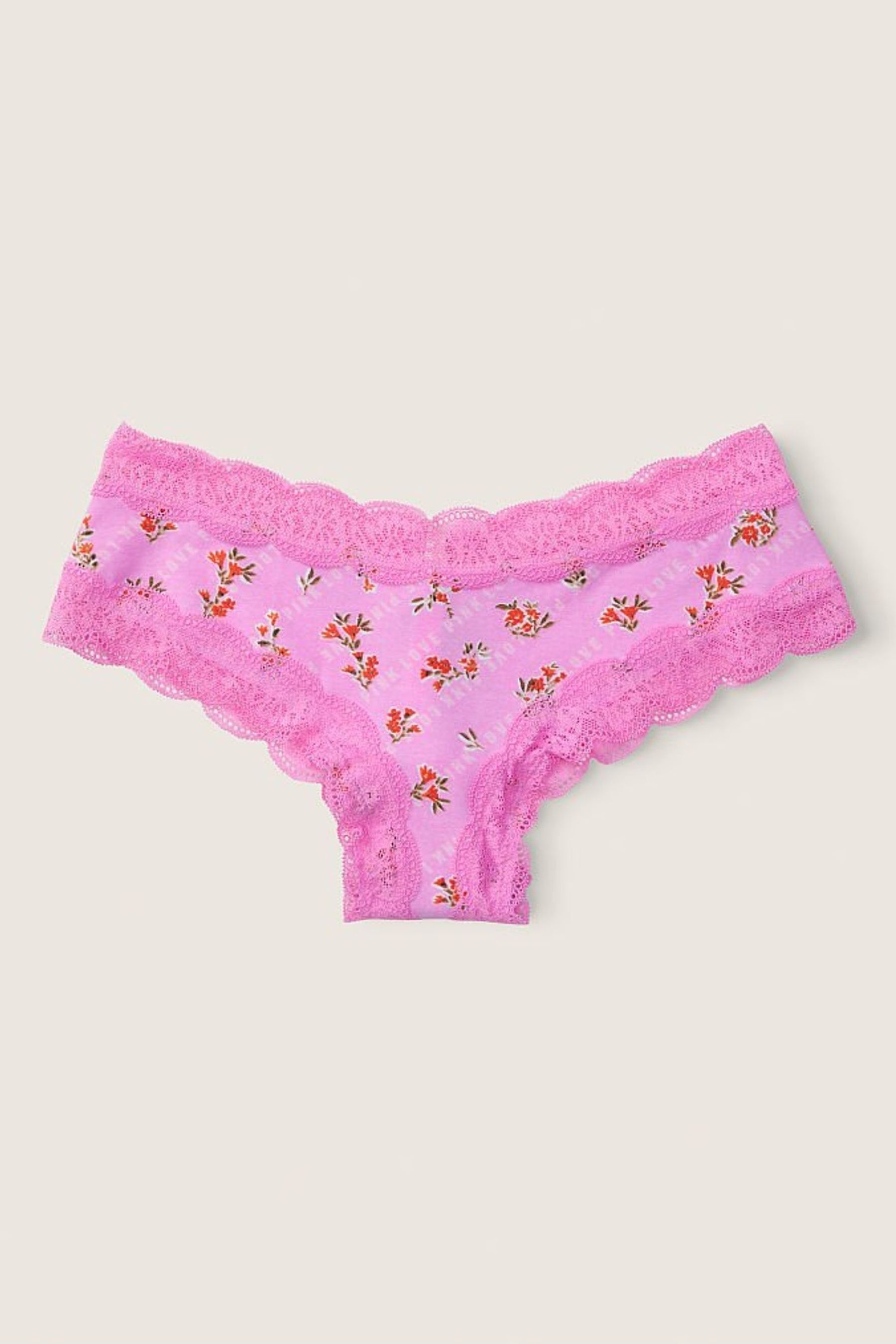 Buy Victoria's Secret PINK Cotton Lace Trim Cheeky Knickers from the ...