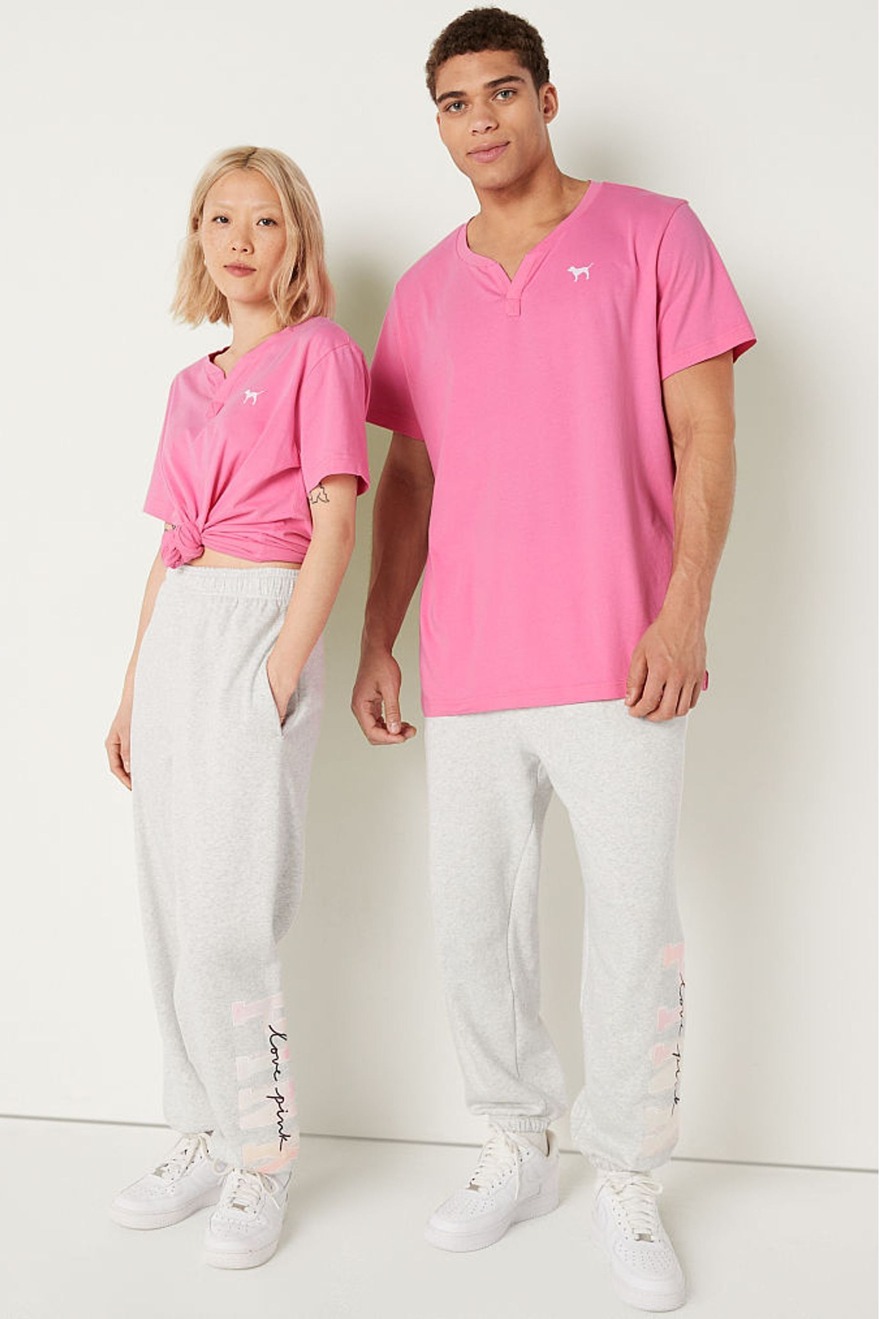 Buy Victoria's Secret PINK V Neck Short Sleeve T-Shirt from the ...