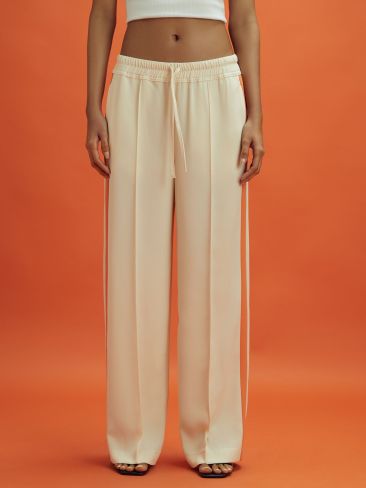 Mclaren F1 Side Stripe Drawstring Trousers In Off White Papaya Reiss