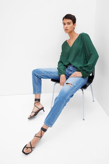 Buy Green Balloon Sleeve Top from the Gap online shop