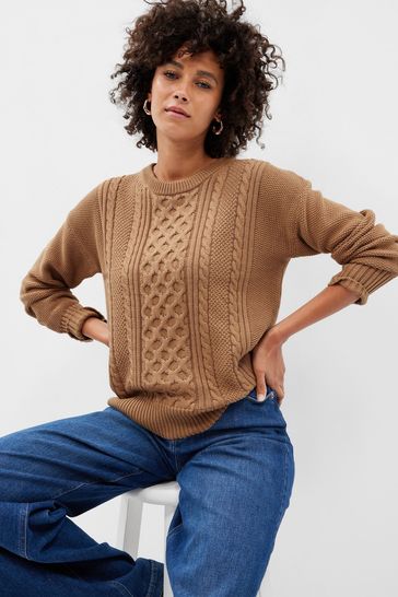 Buy Gap Cable Knit Crew Neck Jumper from the Gap online shop