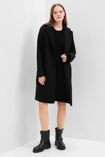 Buy Black Long Topcoat from the Gap online shop