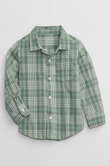 Buy Green Poplin Long Sleeve Shirt from the Gap online shop