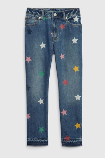 Buy Mid Wash Blue Mid Rise Star Girlfriend Jeans from the Gap online shop