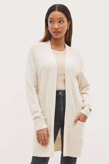 Buy Cream Long Open-Front Cardigan from the Gap online shop