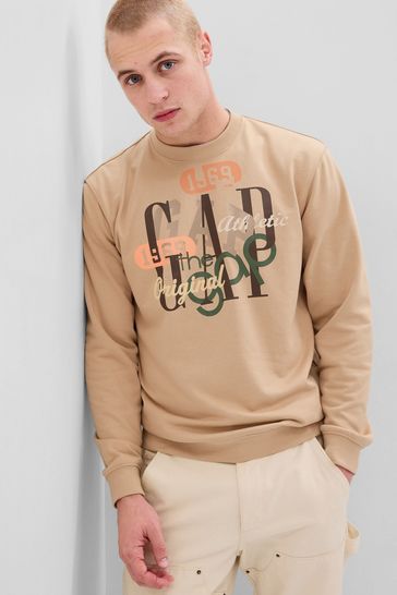 Buy Brown Layered Logo Crew Neck Sweatshirt from the Gap online shop