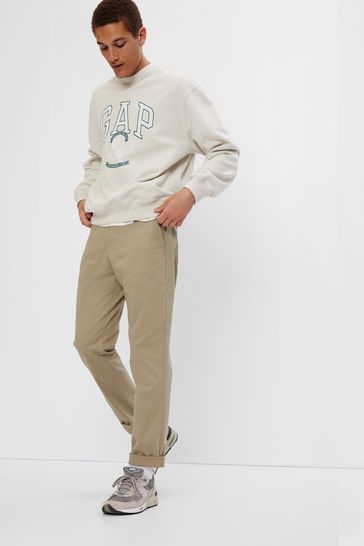 Buy Khaki Green Straight Taper Fit Essential Chinos from the Gap online ...