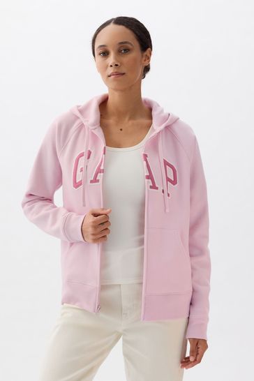 Buy Pink Logo Zip Up Hoodie from the Gap online shop