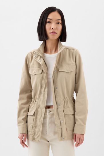 Buy Natural Zip Up Utility Jacket from the Gap online shop