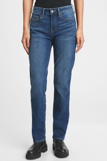 Buy Mid Rise Classic Straight Leg Jeans from the Gap online shop