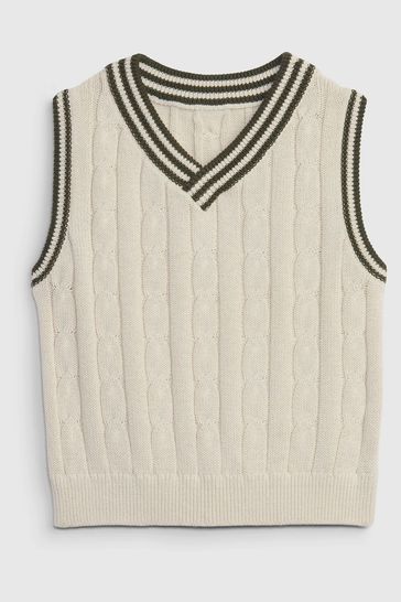 Buy White V Neck Jumper Vest from the Gap online shop