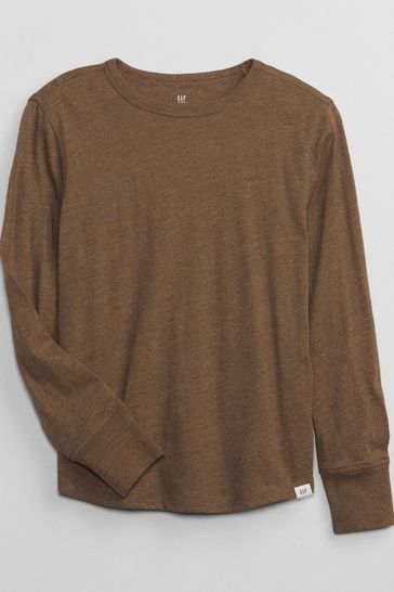 Buy Gap Marled Crew Neck Long Sleeve T-Shirt from the Gap online shop