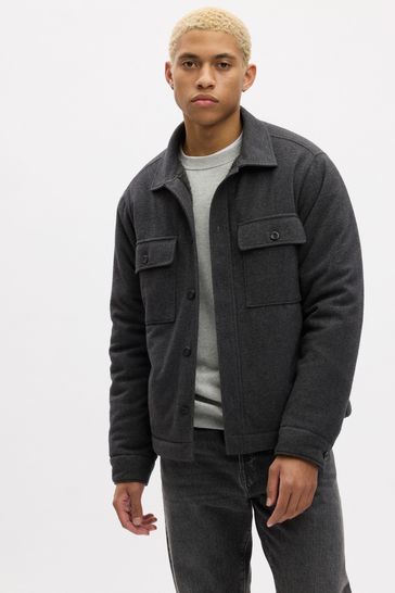 Buy Grey Fleece Lined Front Pocket Jacket from the Gap online shop