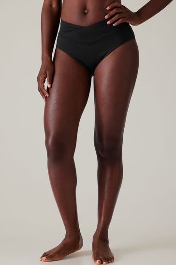 Buy Athleta Black High Waist Crossover Bikini Bottoms from the Gap online shop