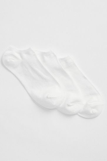 Buy White Adults Basic Ankle Socks 3-Pack from the Gap online shop