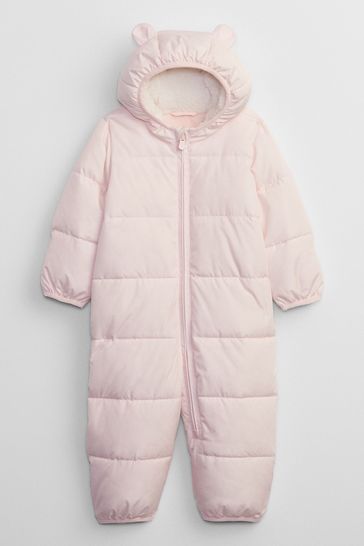Buy Pink Sherpa Lined Water Resistant Puffer Snowsuit from the Gap ...