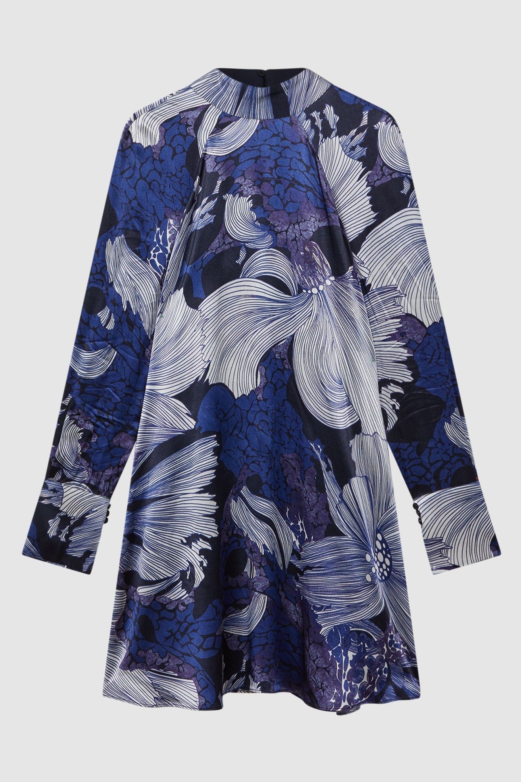 Reiss Thea Relaxed Satin Printed Mini Dress - REISS