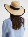Raffia Woven Wide Brim Hat in Natural - REISS