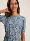 Buy Adele Blue Floral Button Down Midi Dress with Slit from the Joules online shop